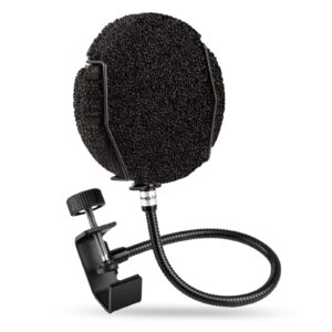 microphone pop filter for blue yeti,blue snowball,hyperx quadcast, shure and other mic,professional windscreen mic cover,acoustic mic filter with upgraded thick sponge,enhanced flexible 360° gooseneck