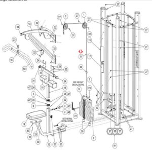 Cable Assembly 17070-002 Works with Cybex Jungle Gym LAT Pull - 17070-01 Strength System