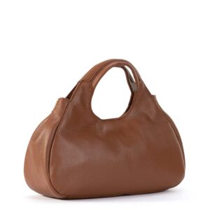 The Sak Rylan Mini Satchel in Leather, Convertible Purse with Adjustable Crossbody Strap, Tobacco