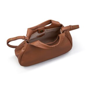 The Sak Rylan Mini Satchel in Leather, Convertible Purse with Adjustable Crossbody Strap, Tobacco