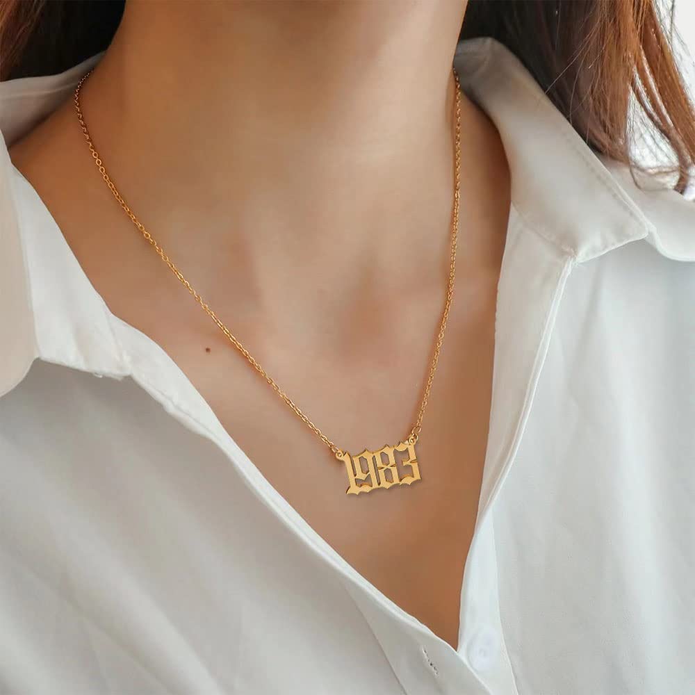 40th Birthday Gifts for Women, 18k Gold Plated 1983 Birth Year Number Necklace, 40 Year Old Birthday Gifts for Women, 40th Birthday Decorations, 1982 Birthday Gifts for Women, Happy 40th Gift Ideas