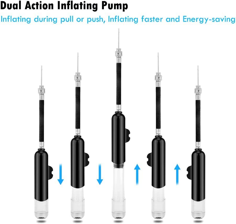 BROTOU Ball Pump & Bike Pump, Inflate Air Pump with 3 Needles, 2 Nozzles and 2 Bike Tire Valve Adapter Hand Pump Kit for Soccer Ball, Basketball, Volleyball, Balloons, Bikes