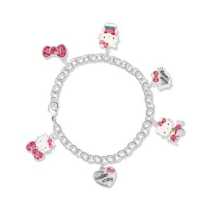 sally rose sanrio hello kitty charm bracelet 8-inch - silver plated hello kitty charm bracelet officially licensed