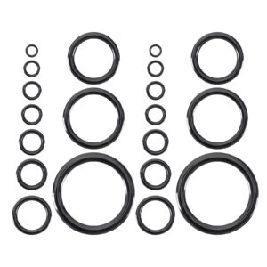 emagtech 40pcs fishing rod ceramic guides ring set 10 sizes 4.8mm-29.9mm outer diameter replacement fishing rod eye fishing rod repair accessories black