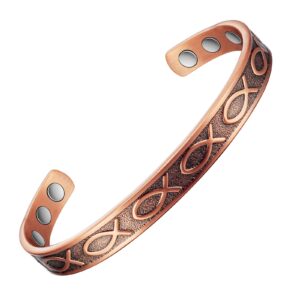 enercoppex copper bracelets brazaletes for women, adjustable cuff bangles, copper magnetic bracelet for men