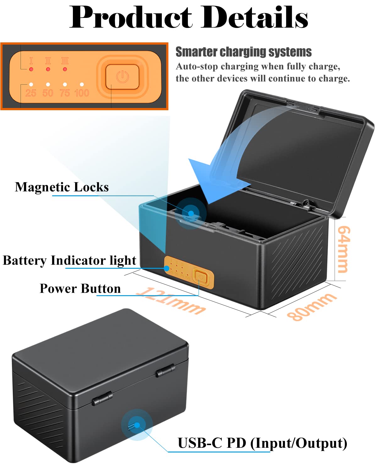 Wireless Charging Case Compatible for Rode Wireless GO 2, 3400mAh Battery Charger Storage Box for Rode Microphones Wireless Go II, ZGCINE ZG-R30 Pro