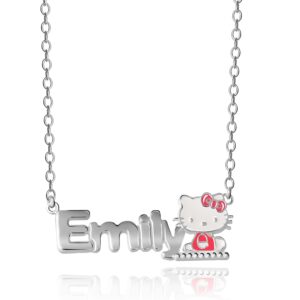 sanrio hello kitty personalized name necklace 18" - sterling silver personalized hello kitty necklace officially licensed