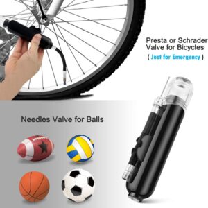 BROTOU Ball Pump & Bike Pump, Inflate Air Pump with 3 Needles, 2 Nozzles and 2 Bike Tire Valve Adapter Hand Pump Kit for Soccer Ball, Basketball, Volleyball, Balloons, Bikes