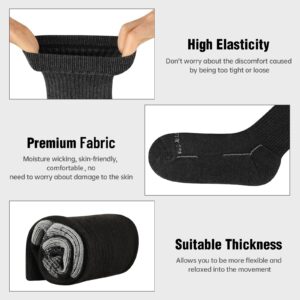 Heatuff Mens Crew Socks Moisture Wicking Max Cushion Athletic Work Socks for men (6 Pairs)