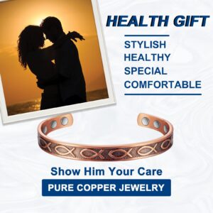 EnerCoppeX Copper Bracelets Brazaletes for Women, Adjustable Cuff Bangles, Copper Magnetic Bracelet for Men