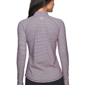 Avalanche Women's Long Sleeve Lightweight Partial 1/4 Zip Running Top Stripe Berry L