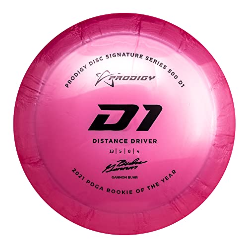 Prodigy Disc Gannon Buhr 500 D1 | 2022 Signature Series Edition | 170-174g | Disc Golf Distance Driver | Great for Headwind & Overstable Drives | Overstable Distance Driver | Colors May Vary