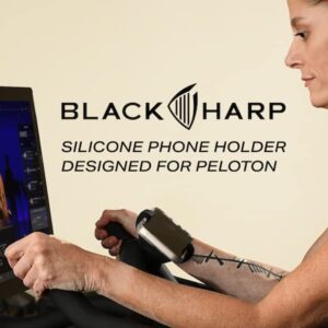 Black Harp Silicone Phone Holder Compatible with Peloton Bike & Peloton Bike Plus - Cell Phone Mount for Stationary Exercise Bike - Peloton Accessories