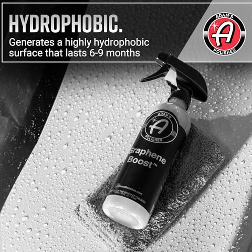 Adam's Graphene Boost - Graphene Ceramic Coating Spray For Car Detailing | Adds Protection & Extends The Life Of Top Coat Ceramics | Maintenance Spray On Wipe Off | Car Boat RV Motorcycle (16oz)