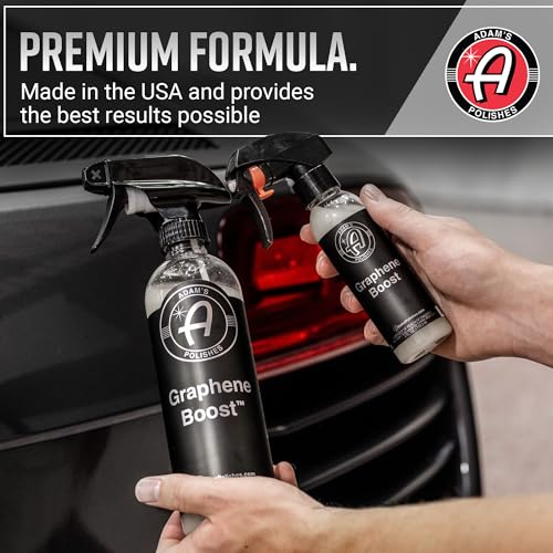 Adam's Graphene Boost - Graphene Ceramic Coating Spray For Car Detailing | Adds Protection & Extends The Life Of Top Coat Ceramics | Maintenance Spray On Wipe Off | Car Boat RV Motorcycle (16oz)