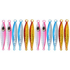 besportble 12 pcs metal bait hard fish baits hard lures kit hard fishing lures fishing kits swim fishing fish hook bait iron lures swimbait saltwater lures fishing tools iron plate fake bait