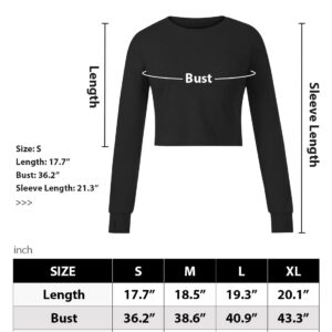 Cosy Pyro 3-Pack Womens Long Sleeve Crop Tops Athletic Casual Cropped Cotton Workout Sweatshirt with Thumb Hole Black/Navy/Wine S