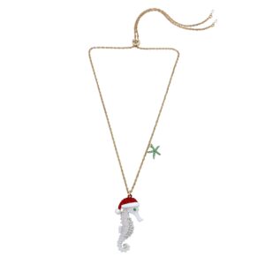 betsey johnson seahorse slider necklace