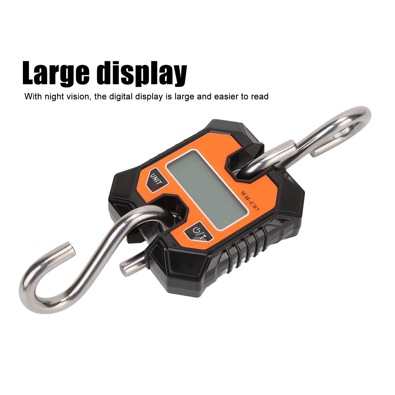 Fish Scale, Multifunction Portable Hanging Scale Digital Fishing Scale with Backlit LCD Display, g, kg, lb Weighing Units, 0.2kg to 100kg Electronic Hook Scale for Fishing, Hunting, Luggage, Shopping