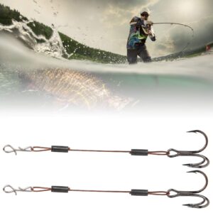 Natudeco No. 6 Triple Fishing Hooks, 6Pcs Tackle Treble Hooks Kit Reusable Barracuda Hook with Barbed Tips for Catching Barracuda and Other Large Fish