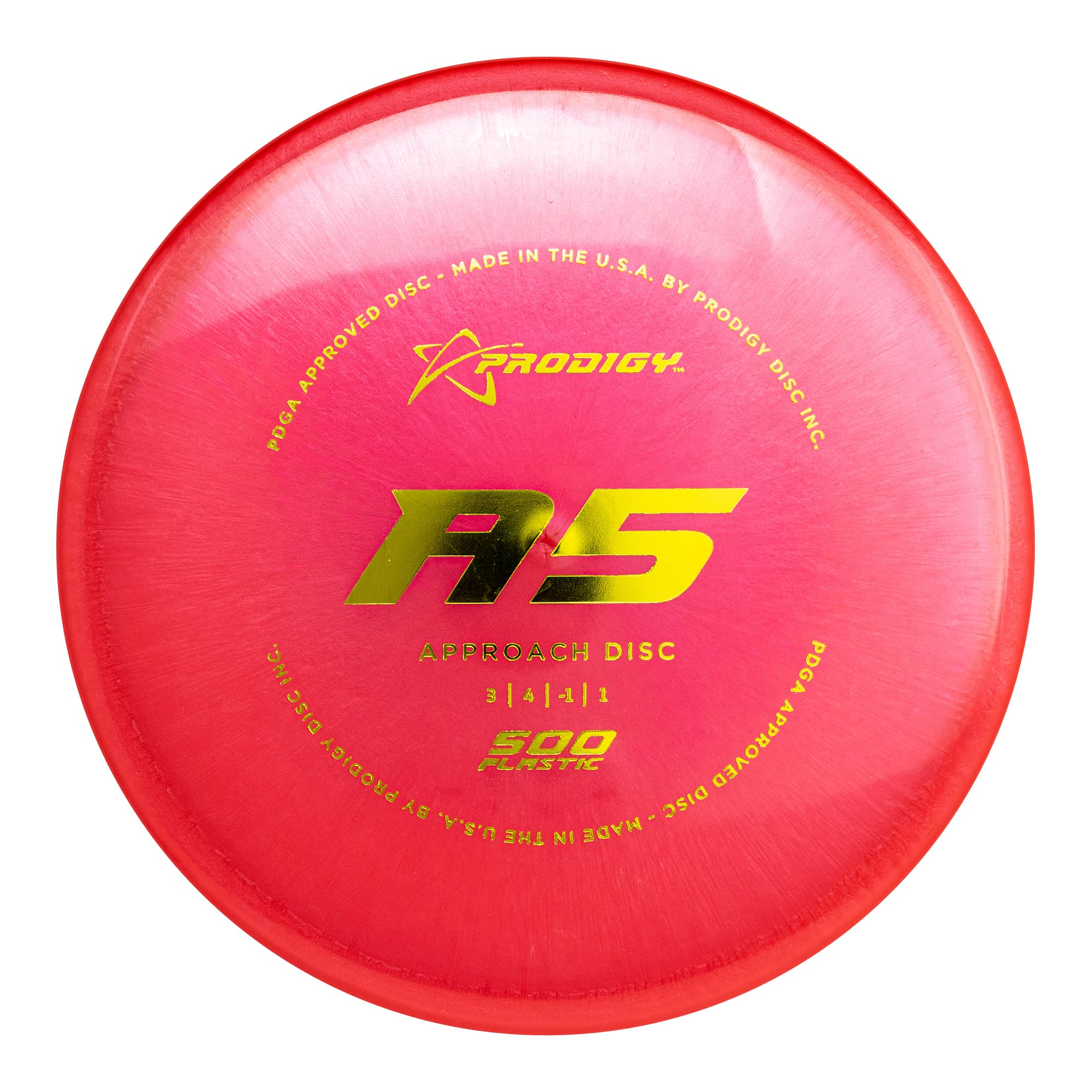 Prodigy Disc 500 A5 | Slightly Overstable Disc Golf Approach | Improve Your Approach Shots | 170-177g | Stable Disc Golf Approach | 500 Plastic | Comfortable Backhand or Forehand | Colors May Vary