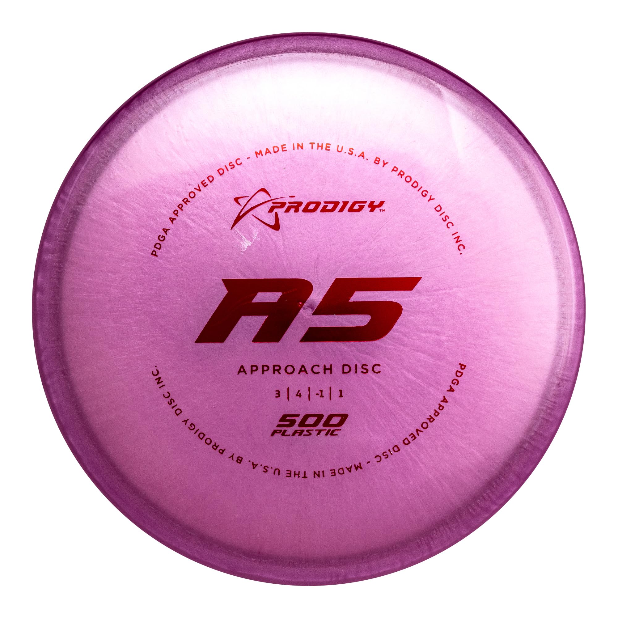 Prodigy Disc 500 A5 | Slightly Overstable Disc Golf Approach | Improve Your Approach Shots | 170-177g | Stable Disc Golf Approach | 500 Plastic | Comfortable Backhand or Forehand | Colors May Vary