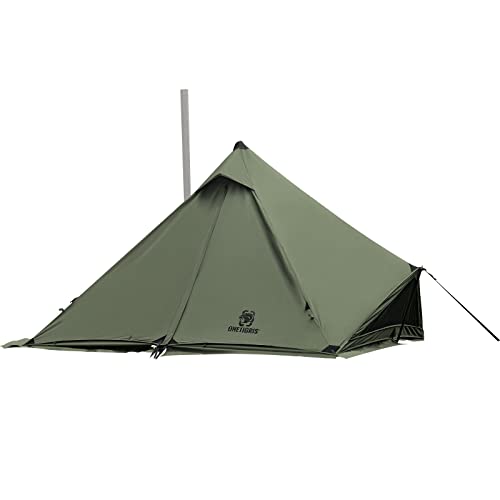 OneTigris Conifer Canvas Tent with Stove Jack, Teepee Hot Tent with Snow Skirt for Tent Stove Winter Camping