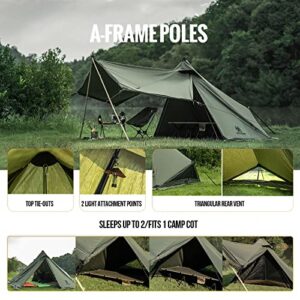 OneTigris Conifer Canvas Tent with Stove Jack, Teepee Hot Tent with Snow Skirt for Tent Stove Winter Camping