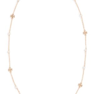 Tory Burch Women's Kira Pearl Delicate Necklace, Tory Gold/Pearl, One Size