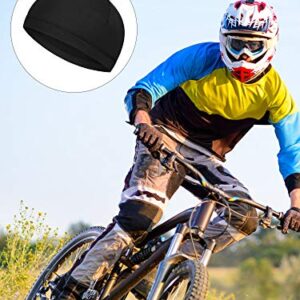 Boao 6 Pieces Skull Caps Helmet Liner Sweat Wicking Cap Running Hats Cycling Skull Caps for Men Women (Black, X-Large)