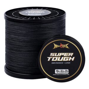 hercules super tough braided fishing line 30 pounds test black 30lb (300 yards) - 4 strands