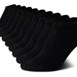 Steve Madden Women's Socks - 10 Pack Performance Cushion Low Cut Ankle Socks - Athletic Socks for Women, Size 5-10, Solid Black