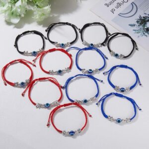 Evil Eye Bracelet for Women Men Lucky Bracelets Handmade Macrame Braided Bracelet Adjustable Family Friend Couple Protection Bracelet(Elephant,Blue) (AMX2X0BQTHUS)