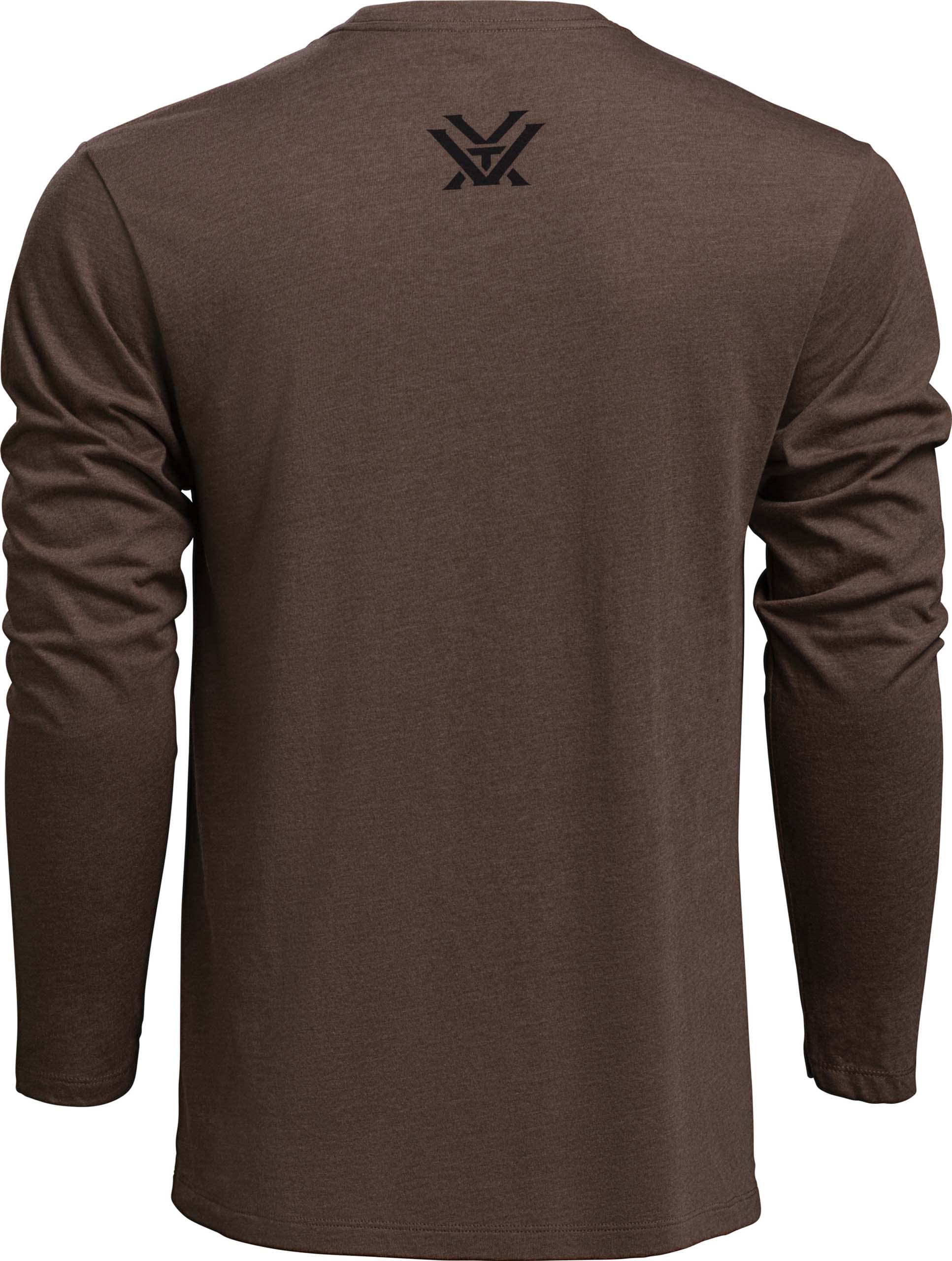 Vortex Optics Core Logo Long Sleeve Shirts (Brown Heather, X-Large)