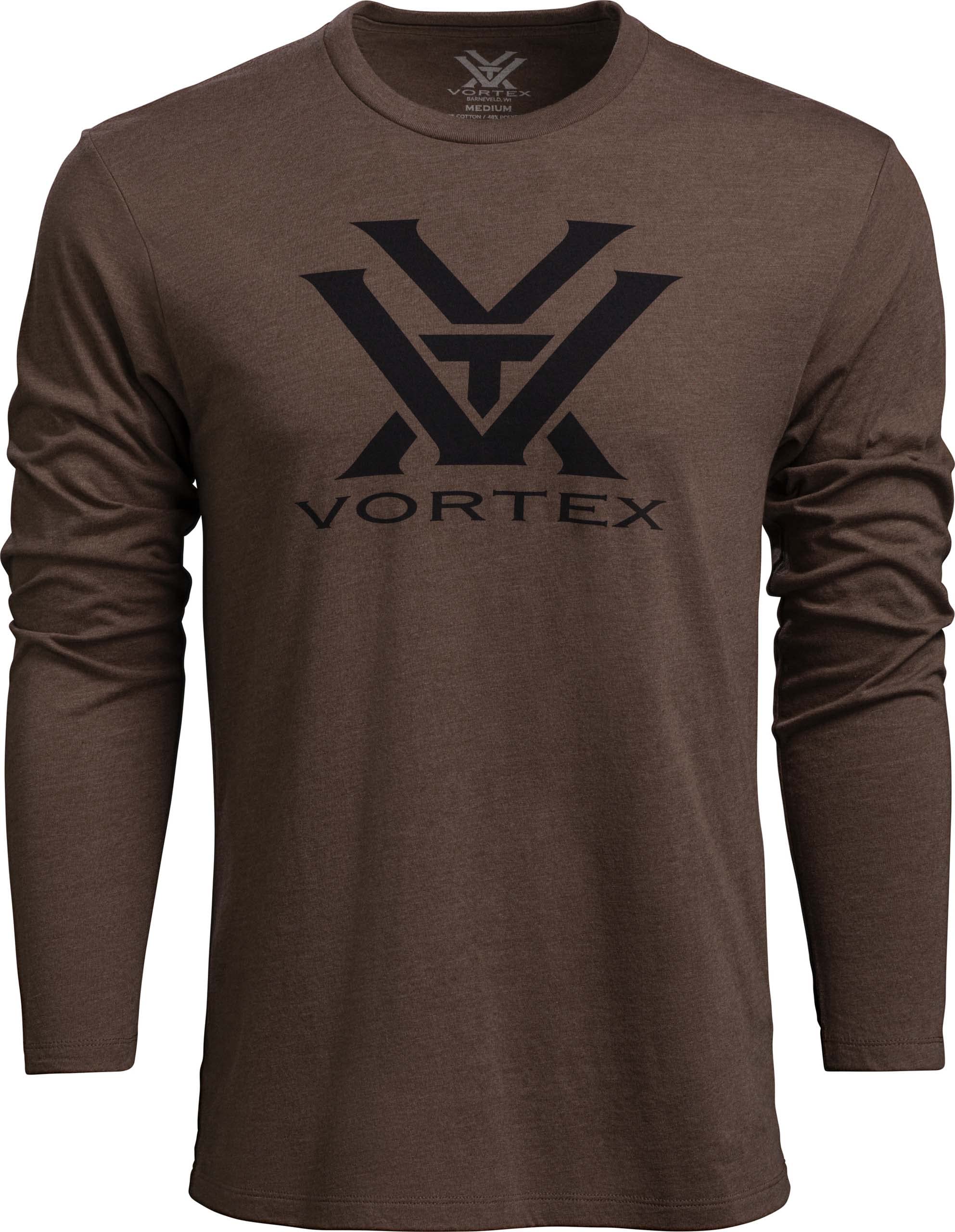 Vortex Optics Core Logo Long Sleeve Shirts (Brown Heather, X-Large)