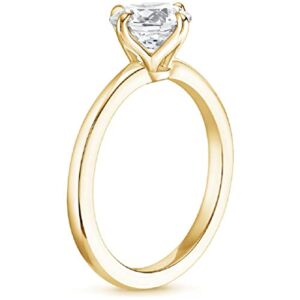 10K Solid Yellow Gold Handmade Engagement Rings 1.0 CT Princess Cut Moissanite Diamond Solitaire Wedding/Bridal Ring Set for Womens/Her Propose Rings (8.5)