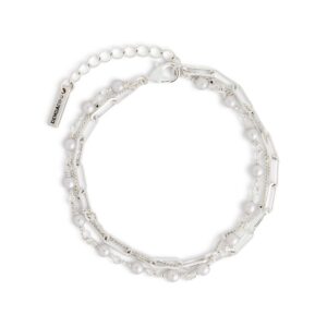 demdaco pearls from within silver tone one size fits most brass iron bracelet