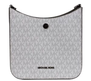 michael kors briley small messenger crossbody signature handbag (bright white)