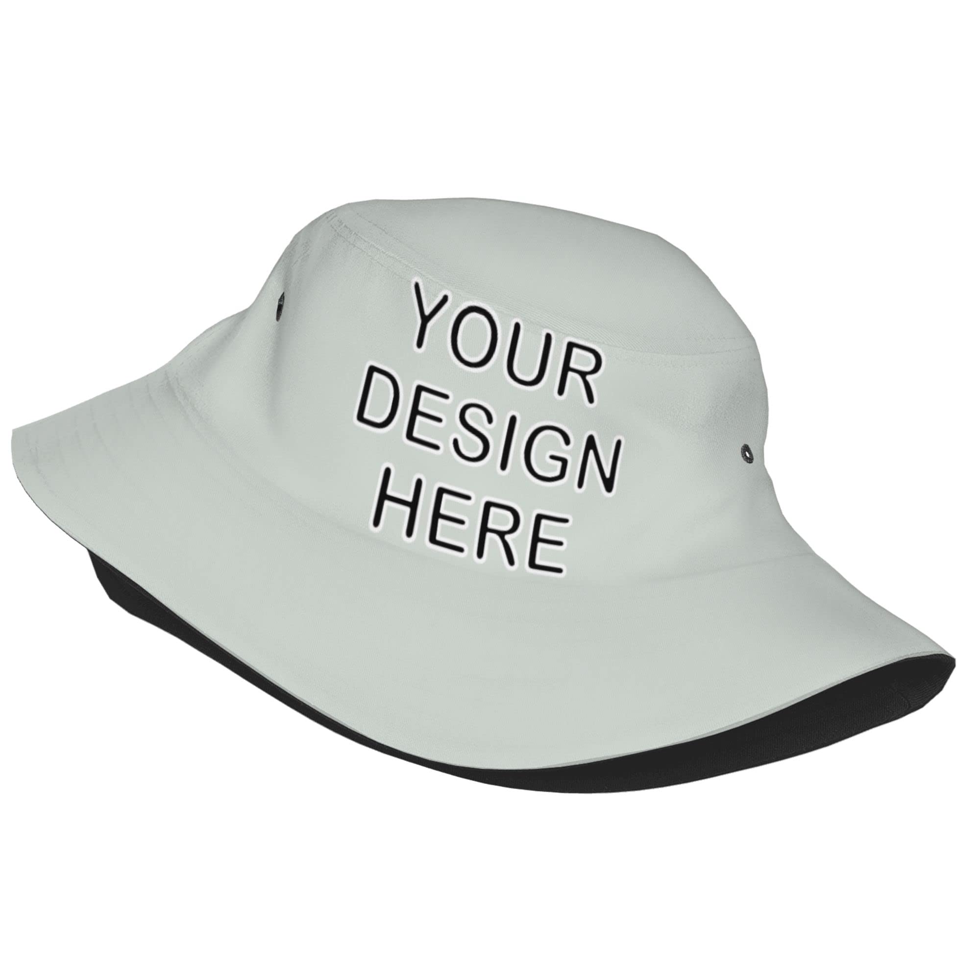 Custom Men's Bucket Hat Outdoor Summer Travel Beach Personalized Bucket Hat Creamy White One Size