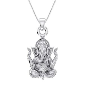 nyza jewels 925 starling silver lord ganesha pendant for men & women | lord ganesha locket for good health & wealth