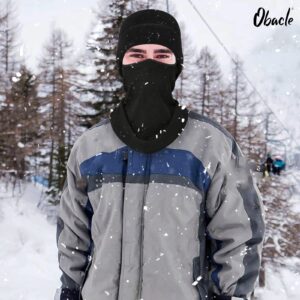 Obacle Balaclava Face Mask Men Women for Winter Cold Weather Warm Ski Mask Black