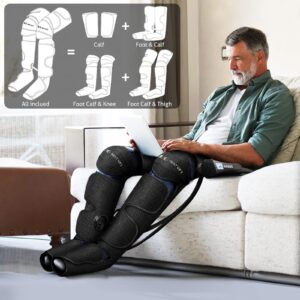 Gifts for Dad Mom Men Women Christmas Mother Day Father Day, Air Compression Massager with Heat for Foot,Leg,Calf,Thigh and Knee, Helpful for Vericose Veins, Muscle Fatigue, Cramps, Swelling and Edema