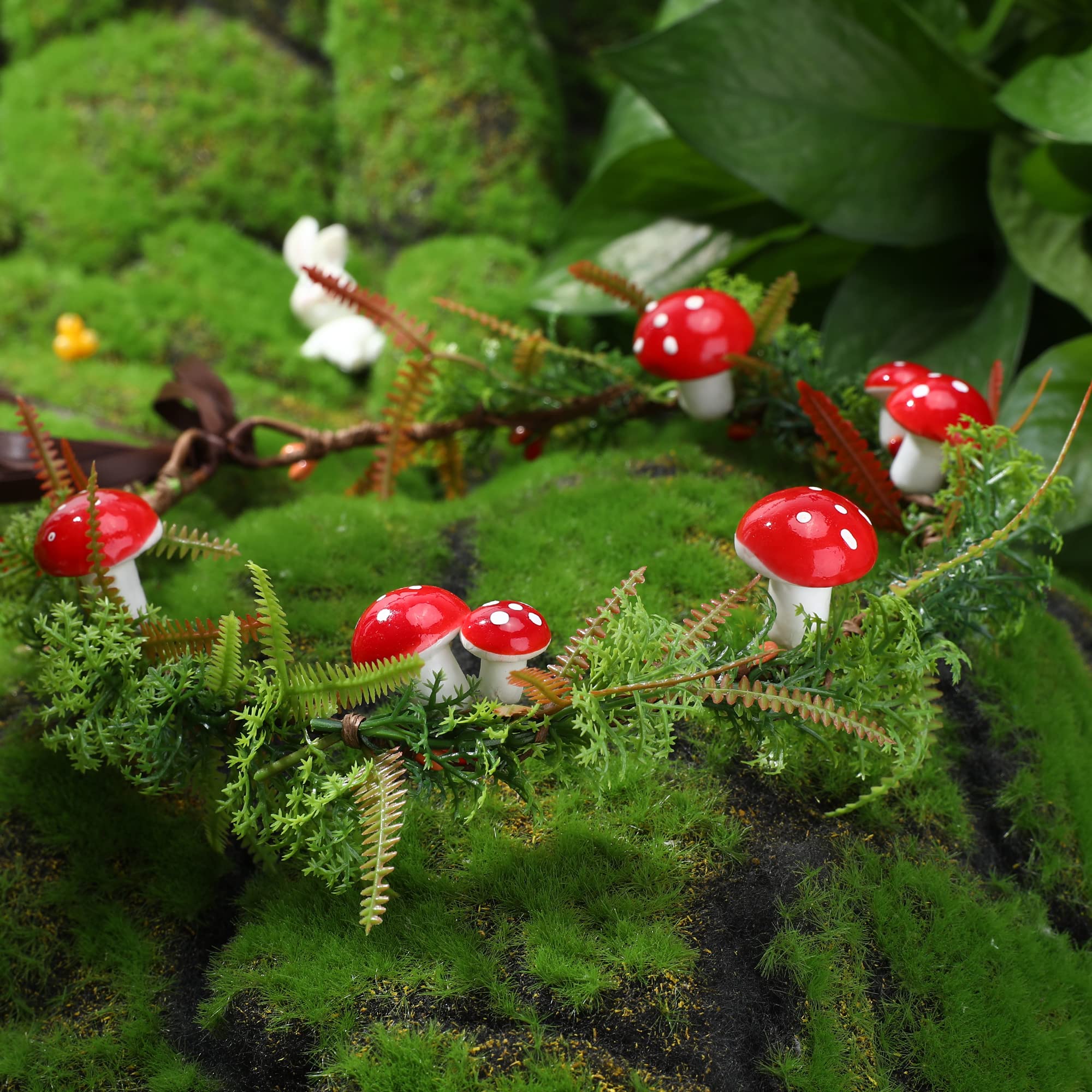 MOSTORY Green Elf Mushroom Crown - Fairy Woodland Crown Forest Flower Headpiece Floral Circlet for Women Girls Renaissance Carnival Cosplay Photo Shoot