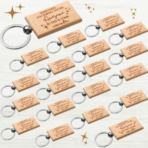 Fumete 20 pcs Employee Appreciation Gifts Keychains Bulk Inspirational You Are Awesome wooden Keychains for Staff Teacher Social Worker