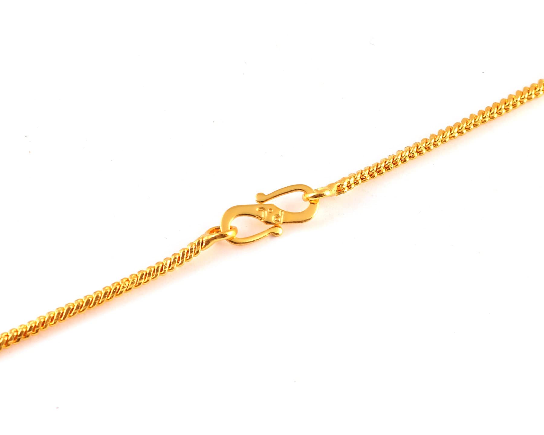 JewarHaat Chain Indian K Gold Plated Handmade Daily Use Fashionable Link Jewelry for Men, Women (Simple Square Design)