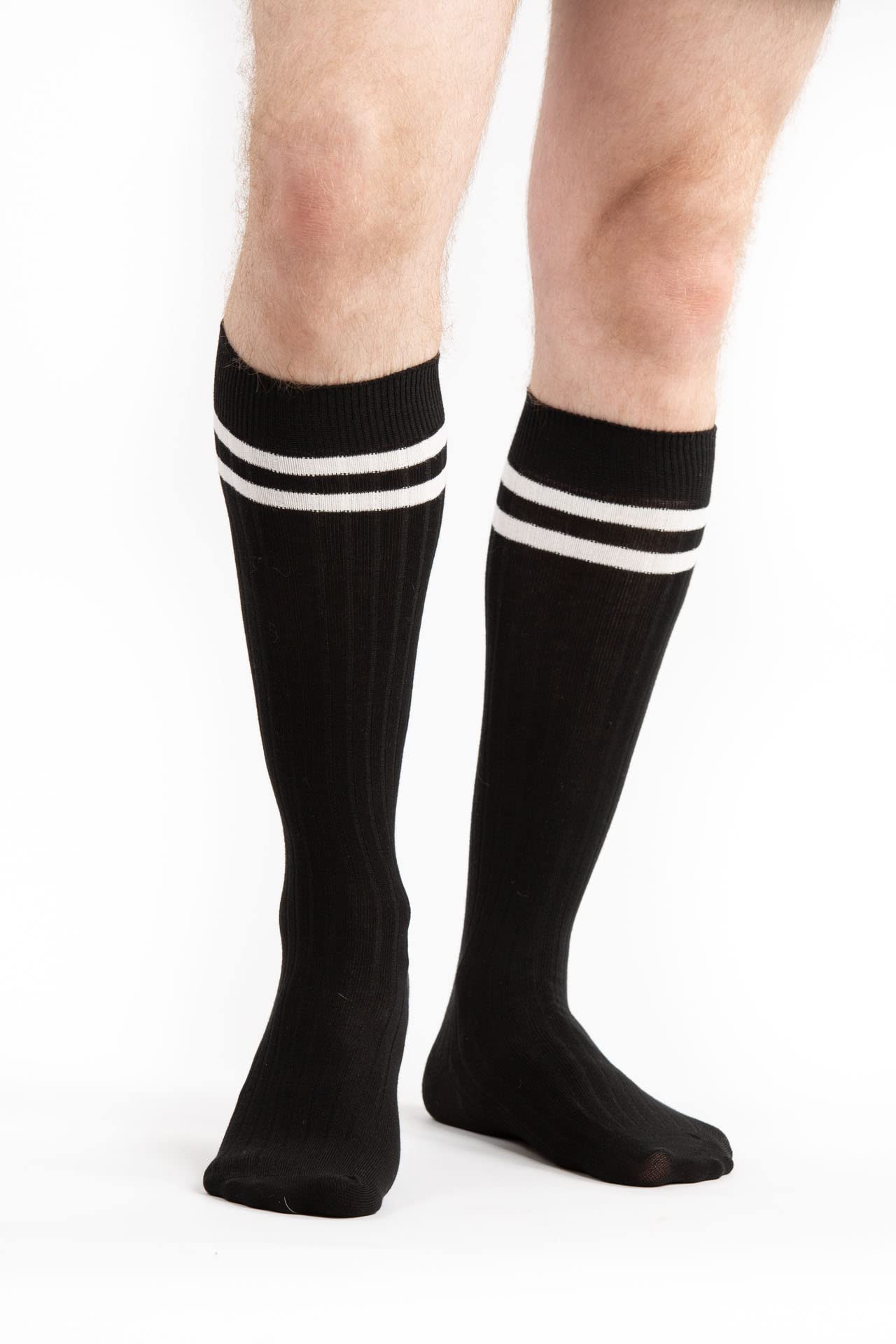 SERICI 4 x Mens Knee High Cotton Striped Socks | Over the Calf Socks | Dress Socks | Size 9-11