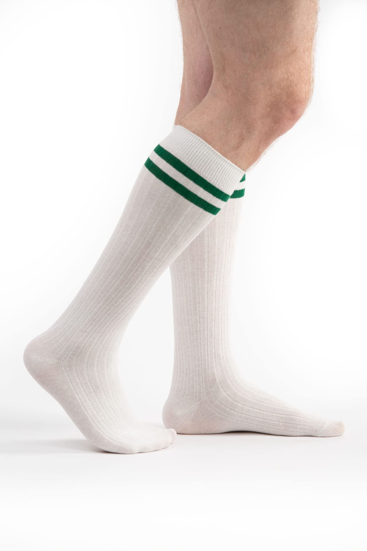 SERICI 4 x Mens Knee High Cotton Striped Socks | Over the Calf Socks | Dress Socks | Size 9-11