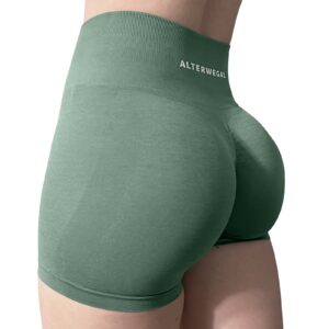 ALTERWEGAL Amplify Shorts High Waist Workout Seamless Scrunch Gym Greyish Teal