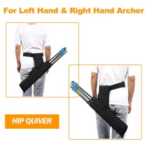 TOPARCHERY Arrow Quiver Hip Quiver for Arrows - 3 Tube Adjustable Archery Back Quiver Arrow Holder for Arrows