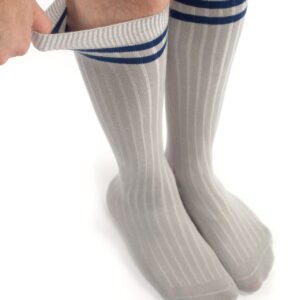 SERICI 4 x Mens Knee High Cotton Striped Socks | Over the Calf Socks | Dress Socks | Size 9-11